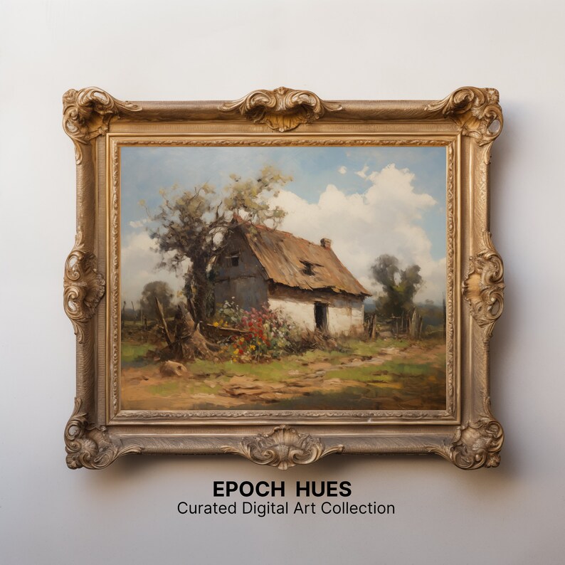 Rustic Countryside Landscape Digital Download, Vintage Farmhouse ...