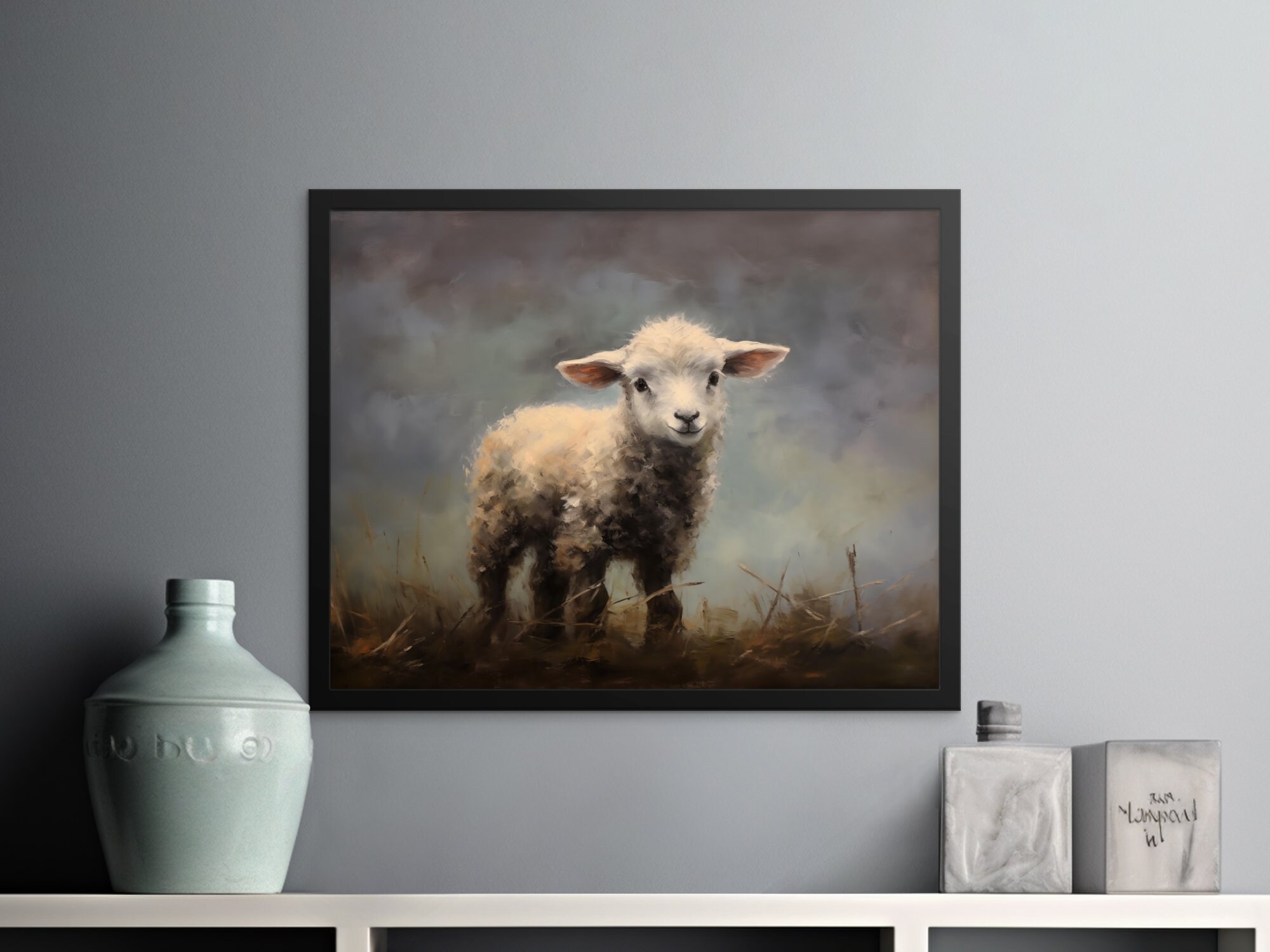 Baby Sheep Art Print, Farm Animal Nursery Decor, Printable Lamb ...