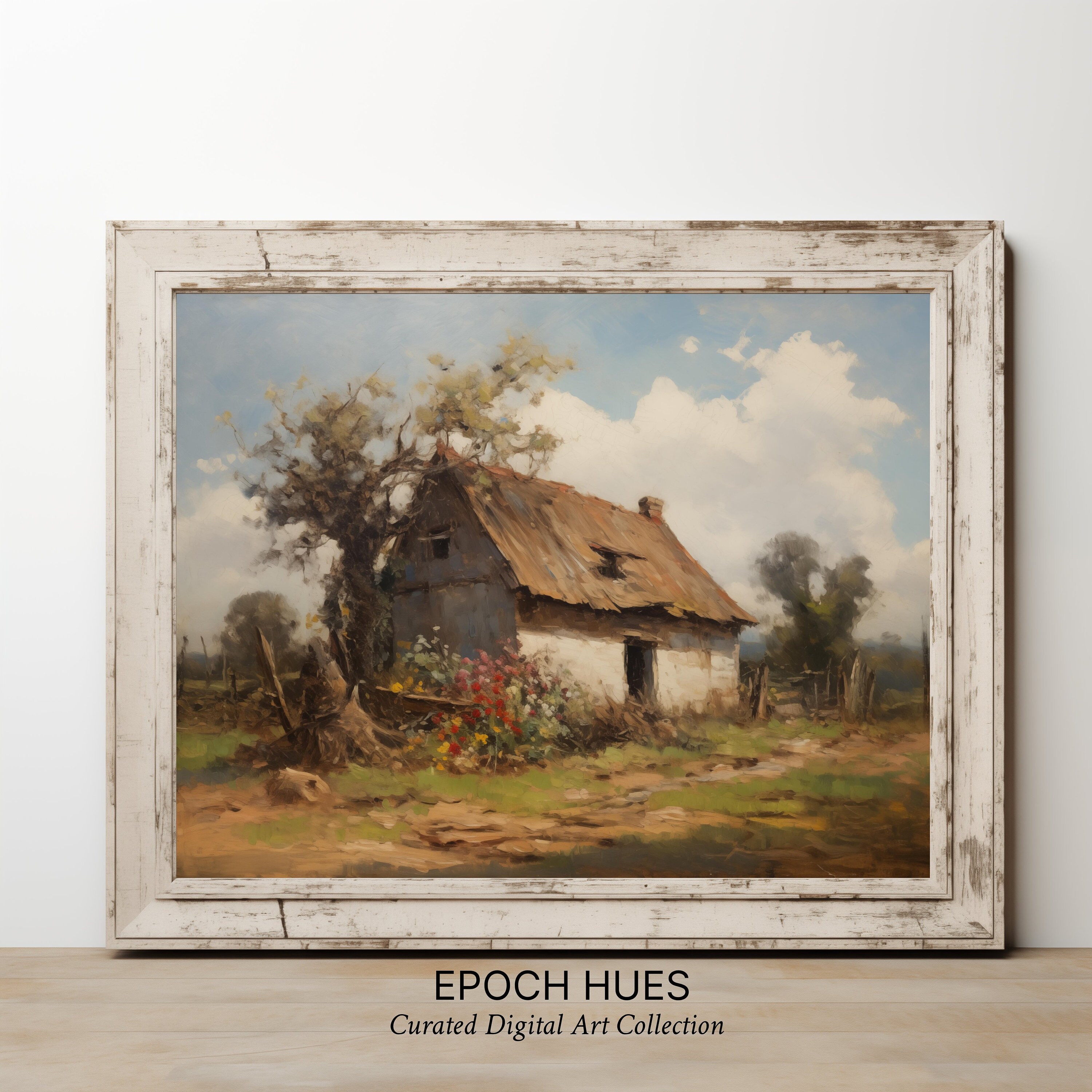 Rustic Countryside Landscape Digital Download, Vintage Farmhouse ...