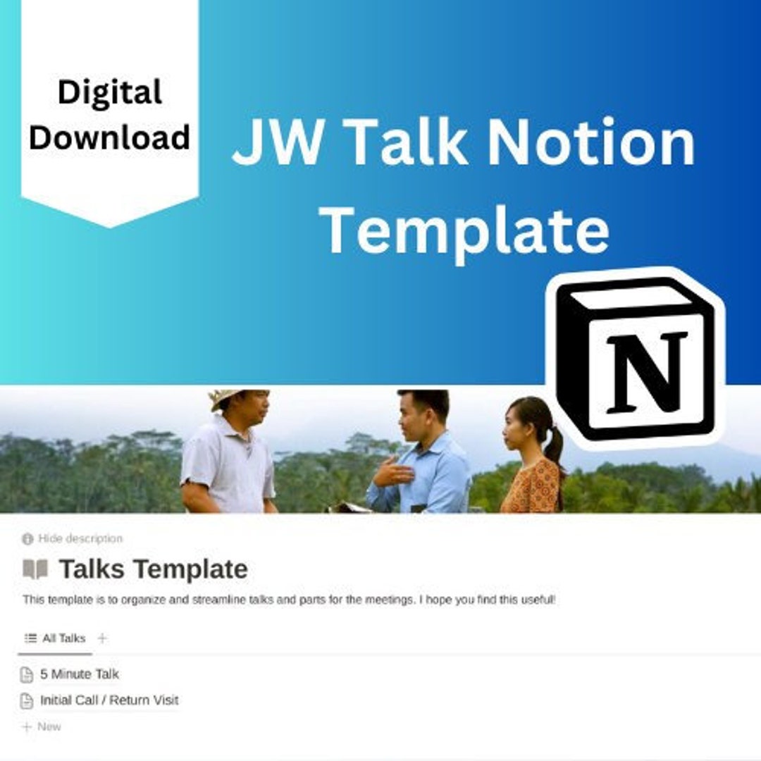 JW Talk Notion Template | Digital Download - Etsy