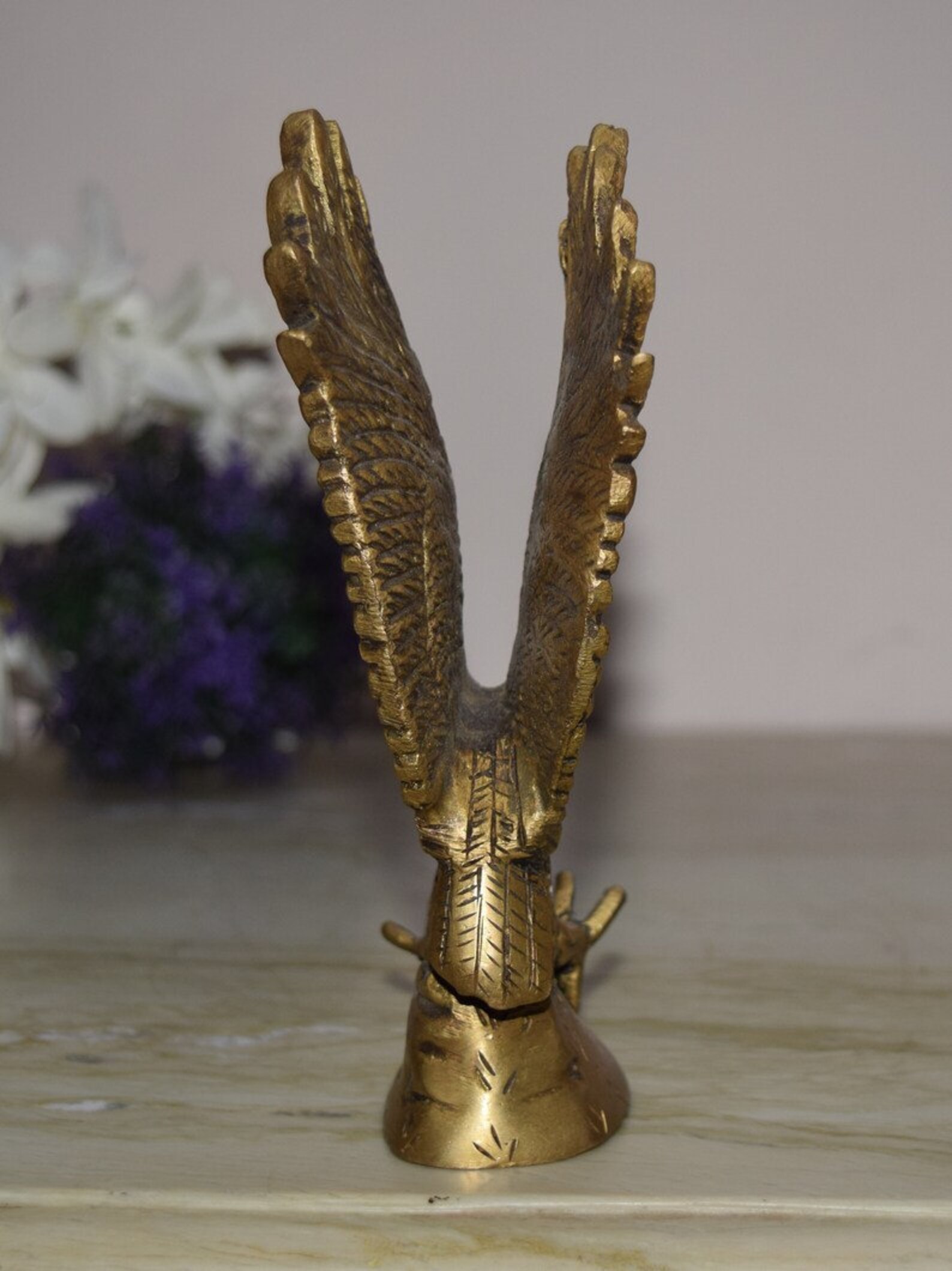 Chasing Eagle Bird Table Idols Decor Brass Flying Hawk Sculpture Living ...