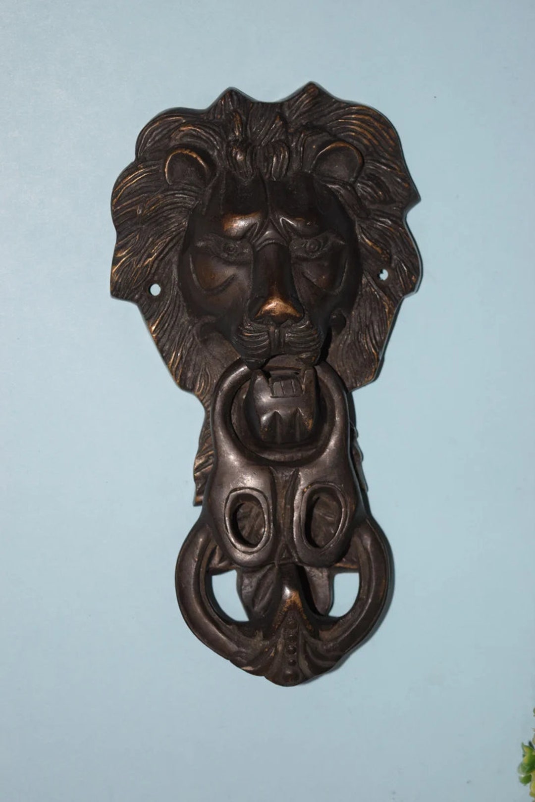 Jungle Beast Lion Home Door Knocker Brass Rare Antique Royal Theme Door ...