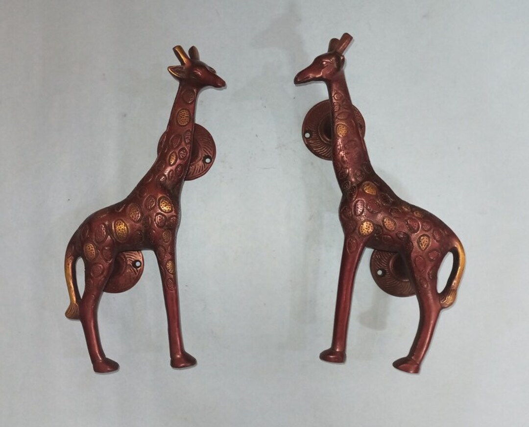 Kordofan Giraffe Shape Gate Handles Brass Domestic Animal Design Door ...