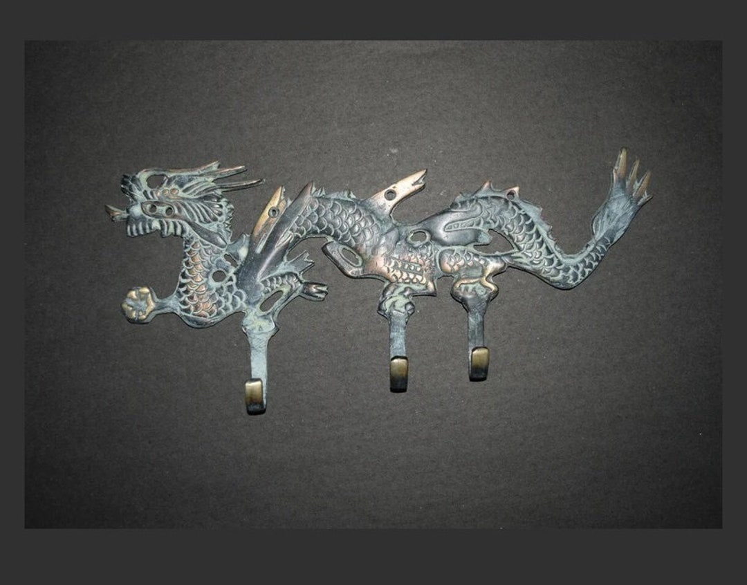 Brass Mythological Dragon Hook Wall Hanging Chinese Dragon Design ...