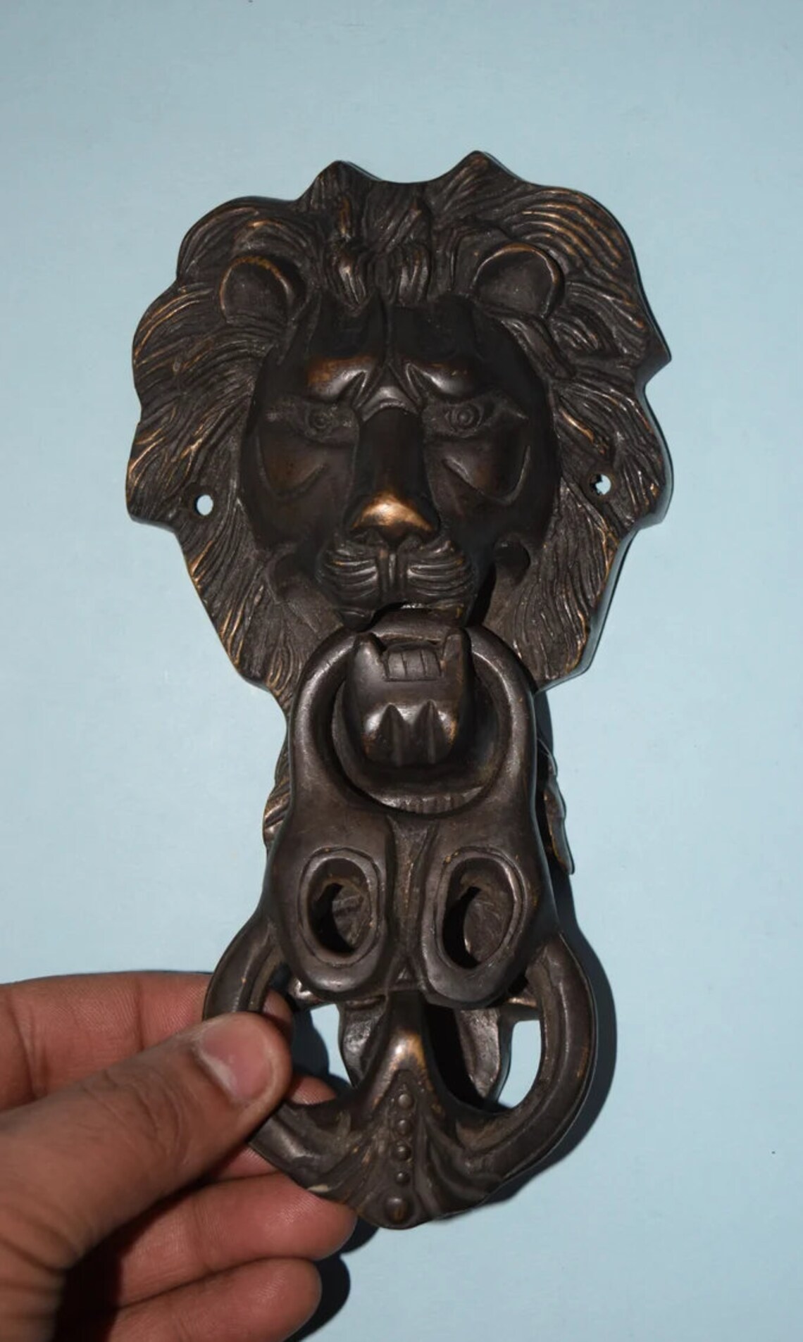 Jungle Beast Lion Home Door Knocker Brass Rare Antique Royal Theme Door ...