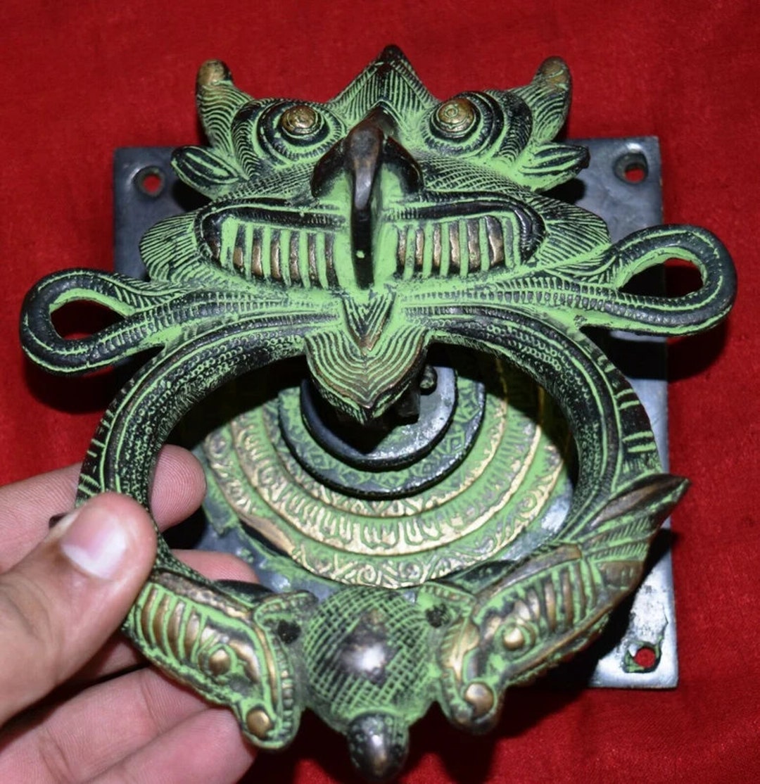Smiley Yali Traditional Door Knocker Brass Unique Mythology Creatures ...