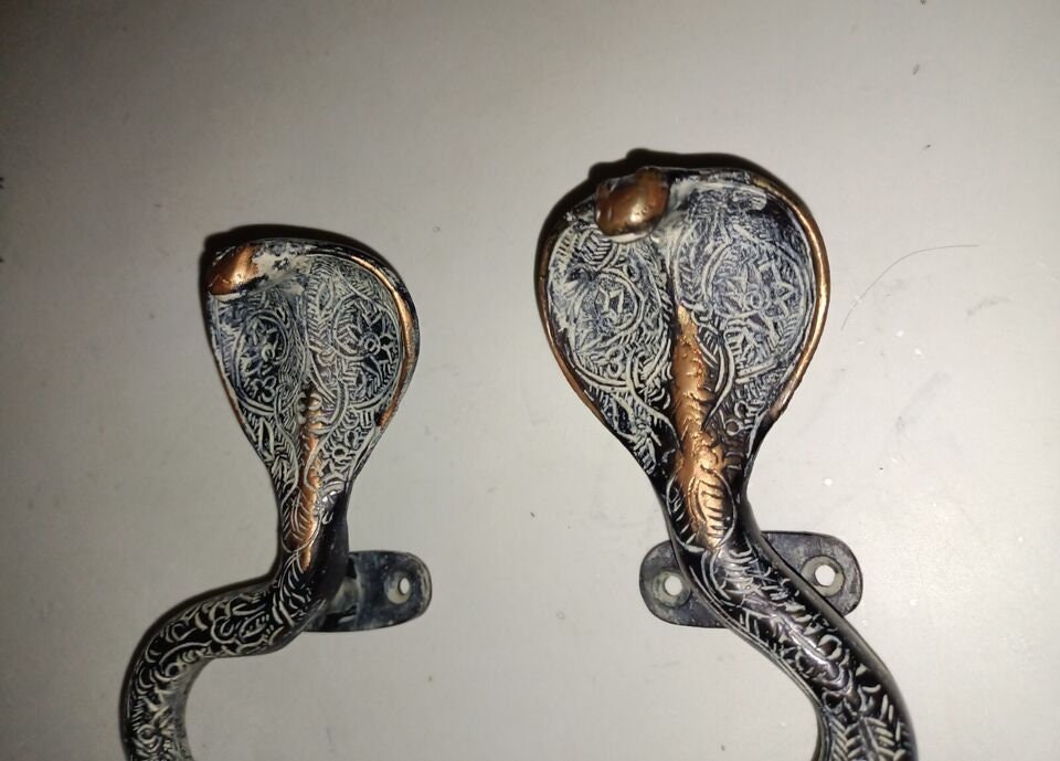 Brass Viper Snake Door Puller Set Brass Antique Design Naag 11.5 ...