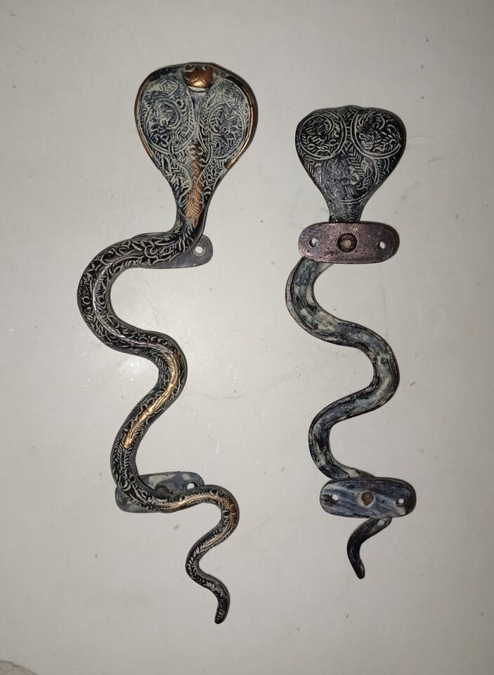 Brass Viper Snake Door Puller Set Brass Antique Design Naag 11.5 ...