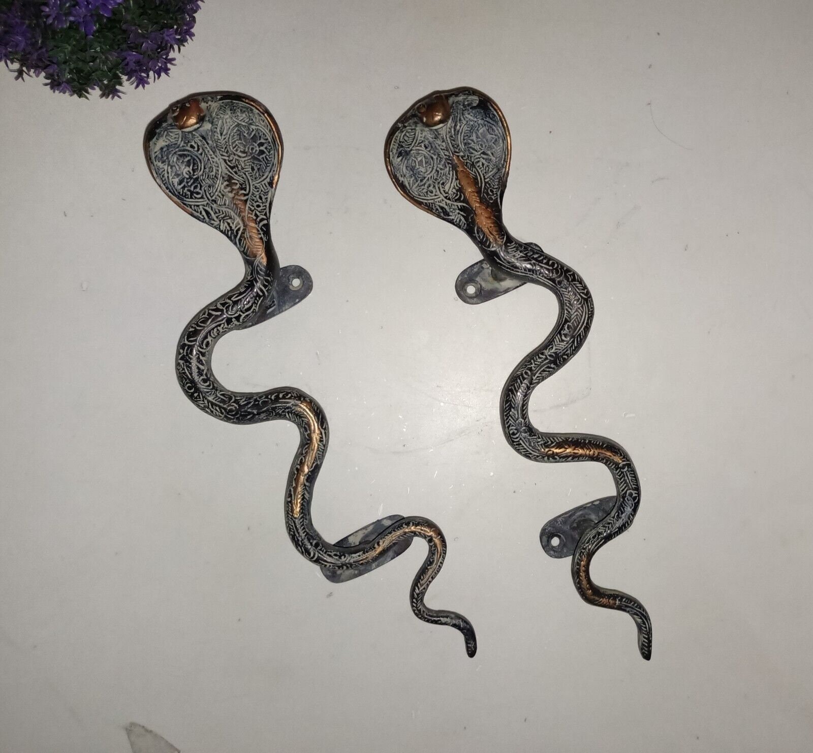 Brass Viper Snake Door Puller Set Brass Antique Design Naag 11.5 ...