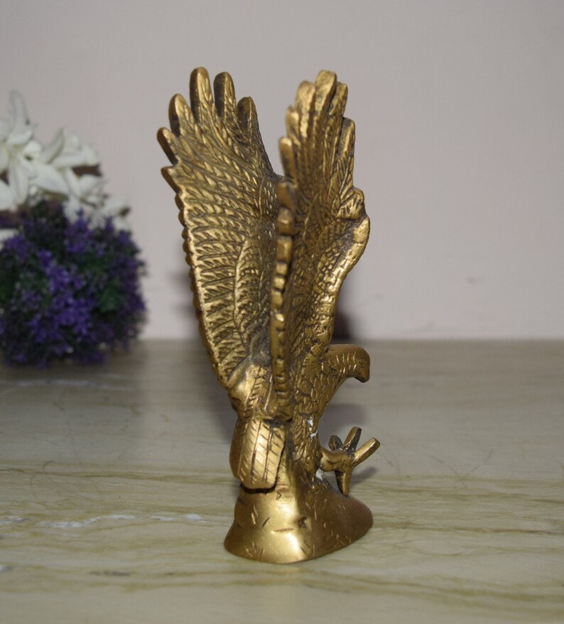 Chasing Eagle Bird Table Idols Decor Brass Flying Hawk Sculpture Living ...
