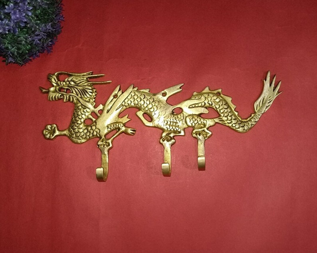 Feng Shui Dragon Shape Hook Cloth Hanger Brass Tibetan Creature Theme ...