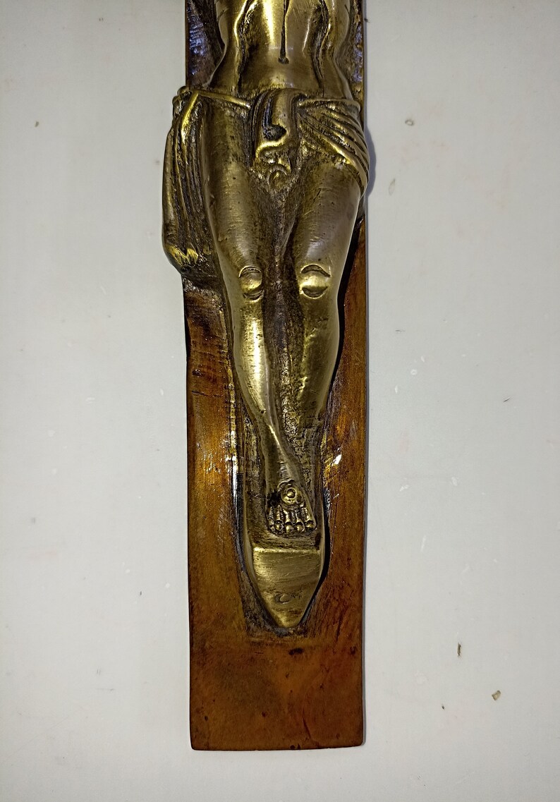 True Cross Home Wall Hanging Decor Lacquered Brass Jesus Wall Sculpture ...