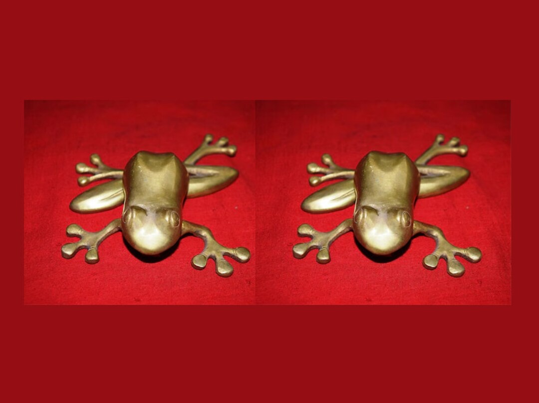 Happy Frog Design Door Bell Set of 02 Pieces Brass Toad Bullfrog Shape ...