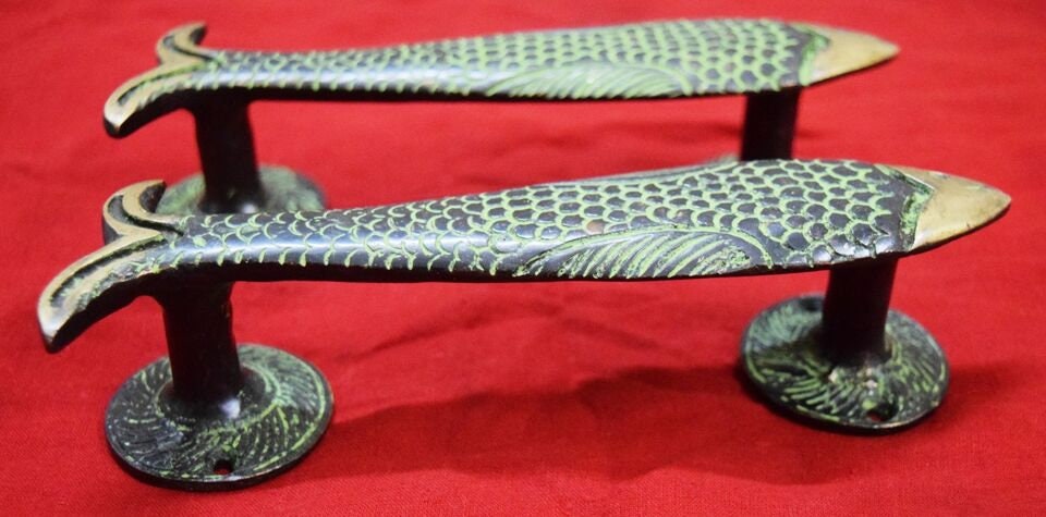 Brass Trout Fish Entry Door Handles Handmade Tuna Fish Design Welcoming ...