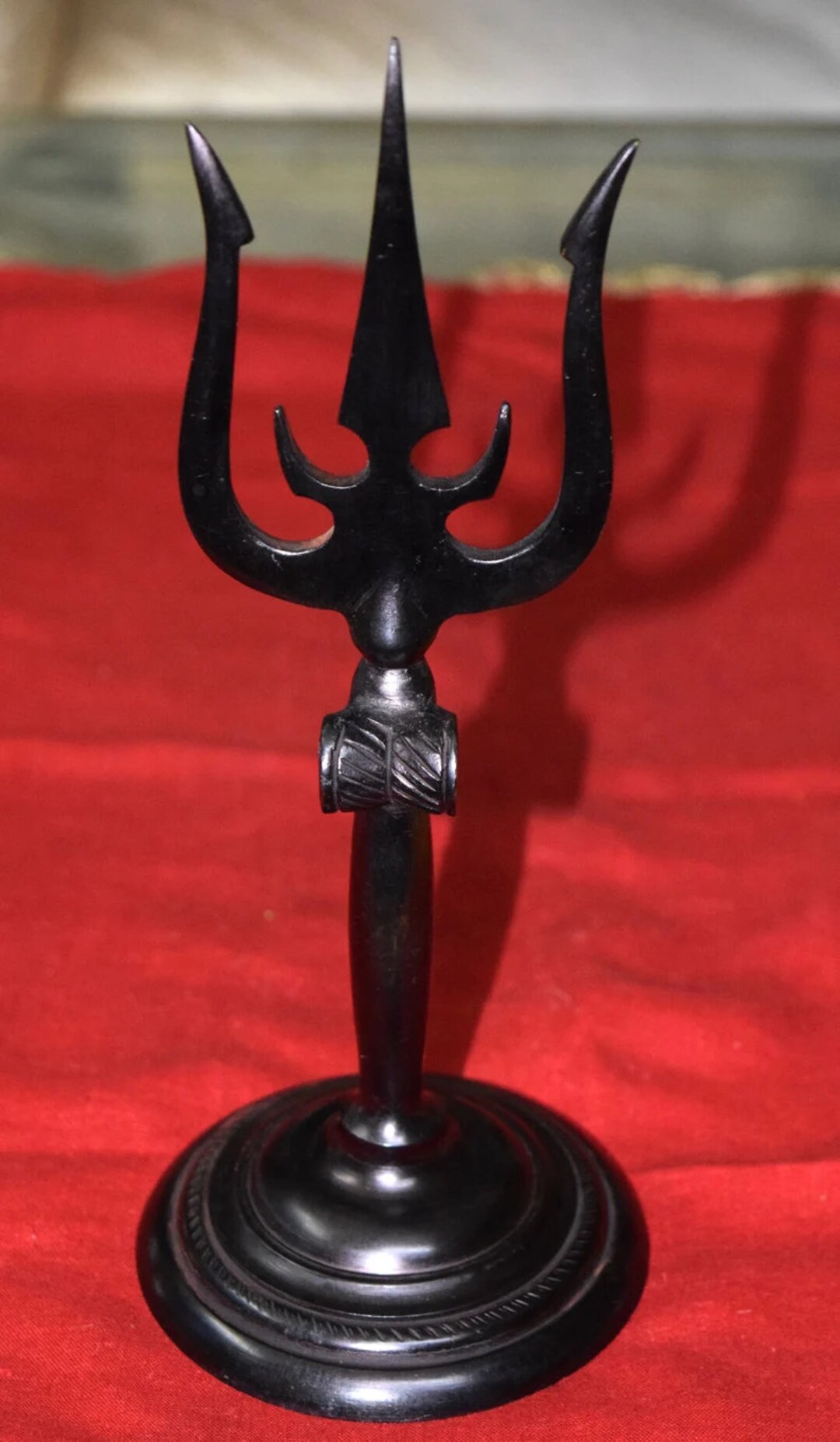 9.5 Inches Trident Table Showpiece Brass Shiva's Trishula Temple ...