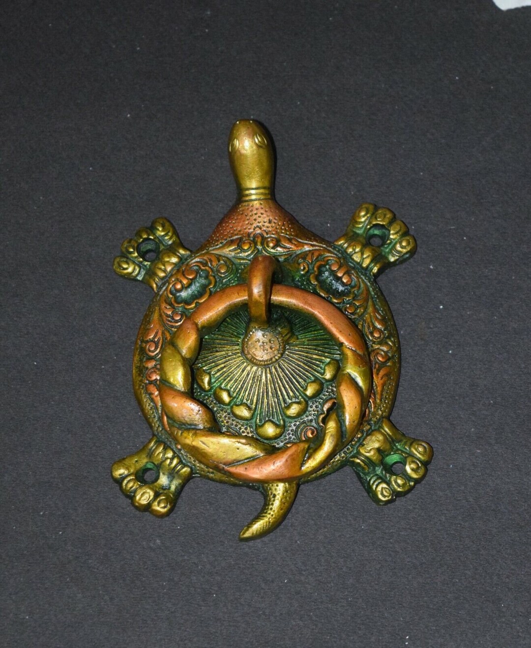 Brass Terrapin Shape Door Knocker Handmade Ocean Turtle Door Bell Brass ...
