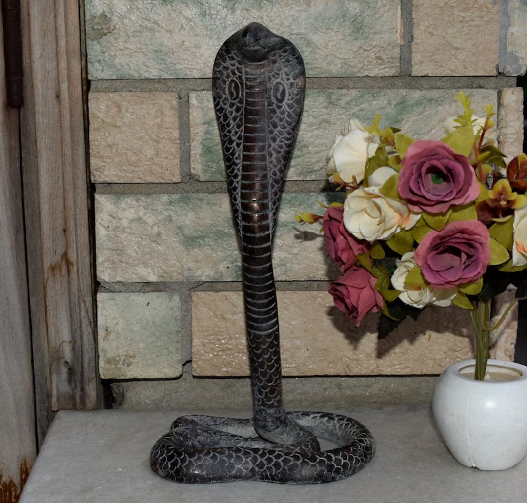 10'' Inches Snake Idol Decorative Showpiece Brass Shiva's Naag Snake ...
