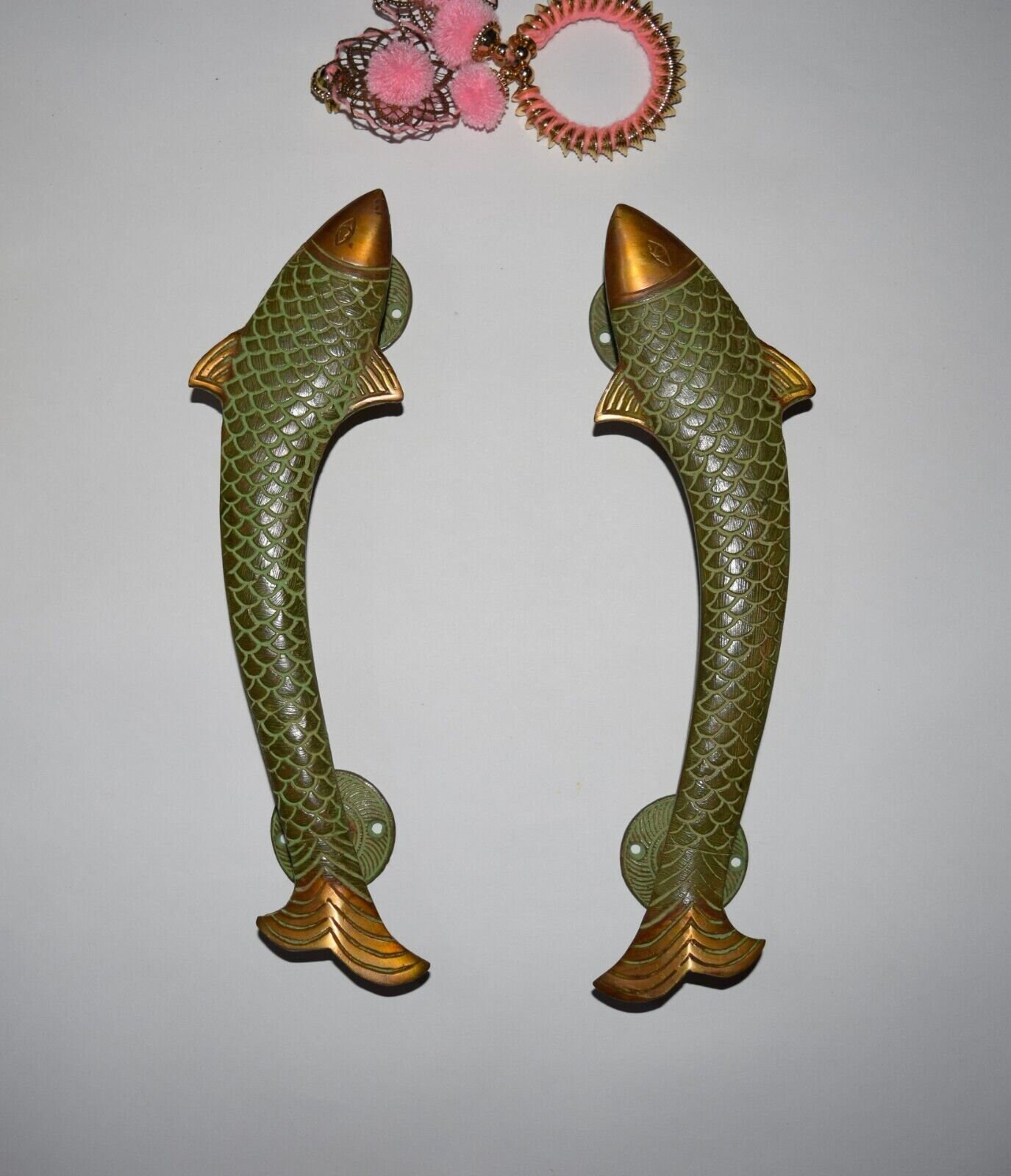 Long Tail Fish Shape Almirah Puller Set Brass Sea Creatures Inspired ...