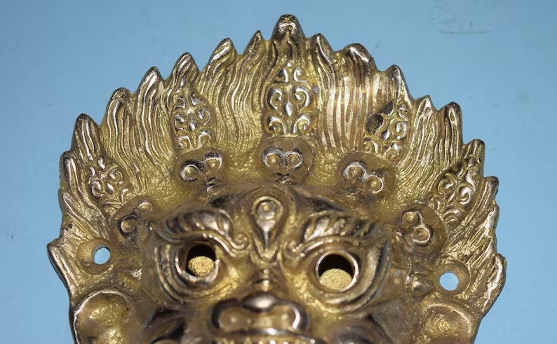 Brass Devil Face Outdoor Wall Decor Bhairava Face Design Wall Mounted ...