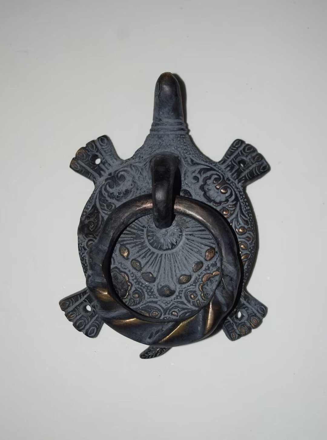 Vintage Turtle Design Door Knocker Brass River Tortoise Door Bell ...