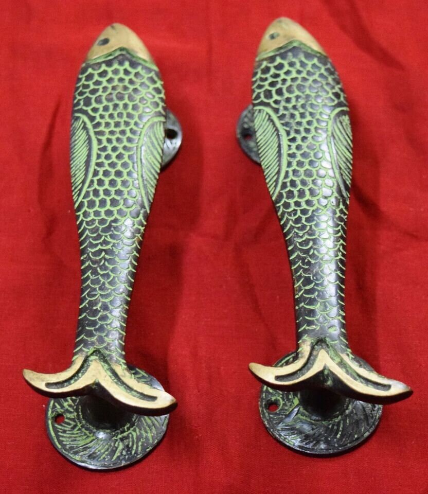 Brass Trout Fish Entry Door Handles Handmade Tuna Fish Design Welcoming ...