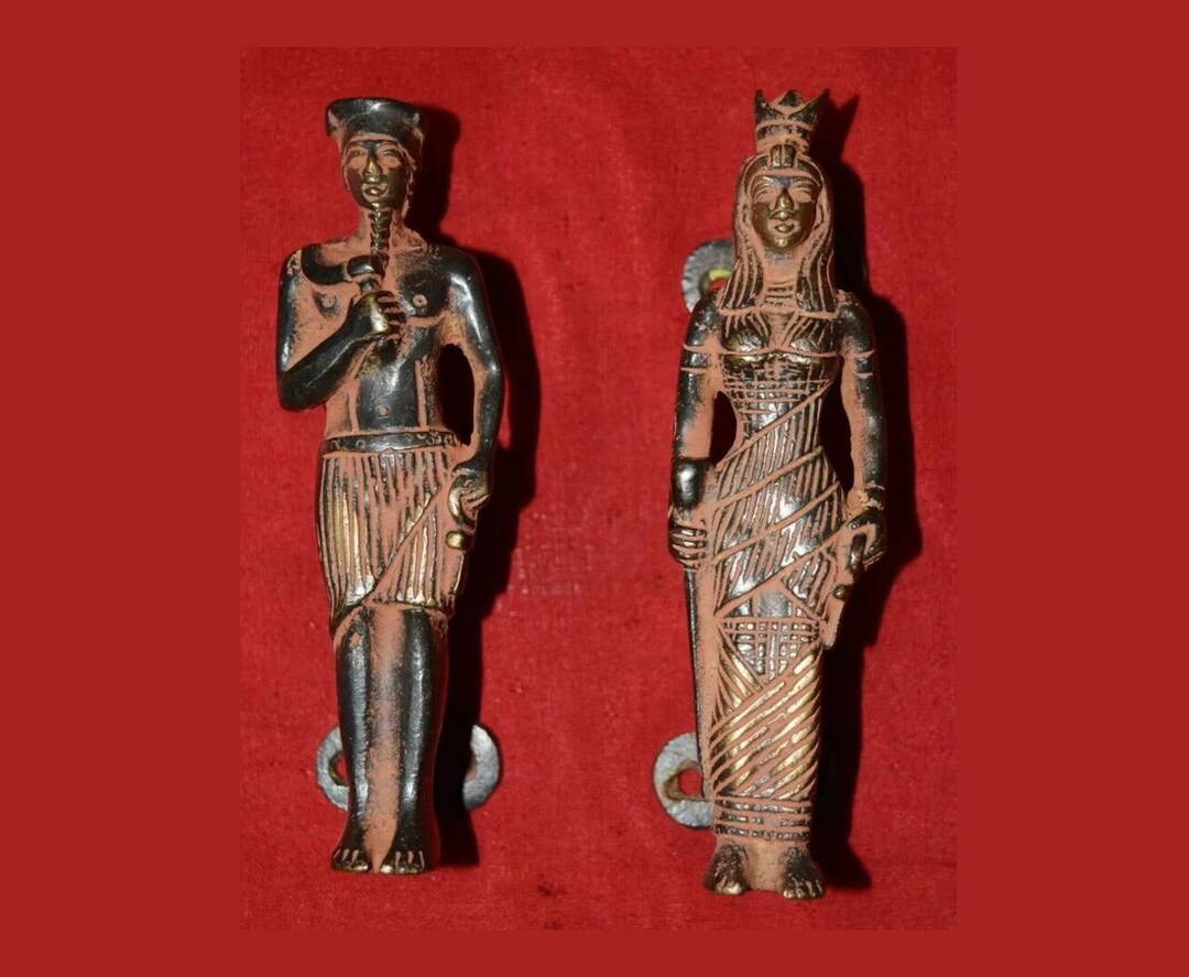 Brass Man Woman Couple Shape Outdoor Handle Set Brass Pharaoh King and ...