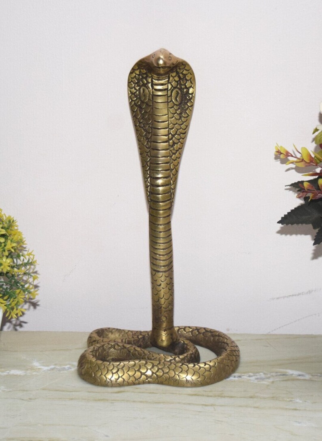 Brass Reptile Serpent Statue Viper Snake Sculpture Wild Animal Art ...