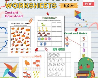 Printable Count and Match Worksheets, Count and Match, Printable ...