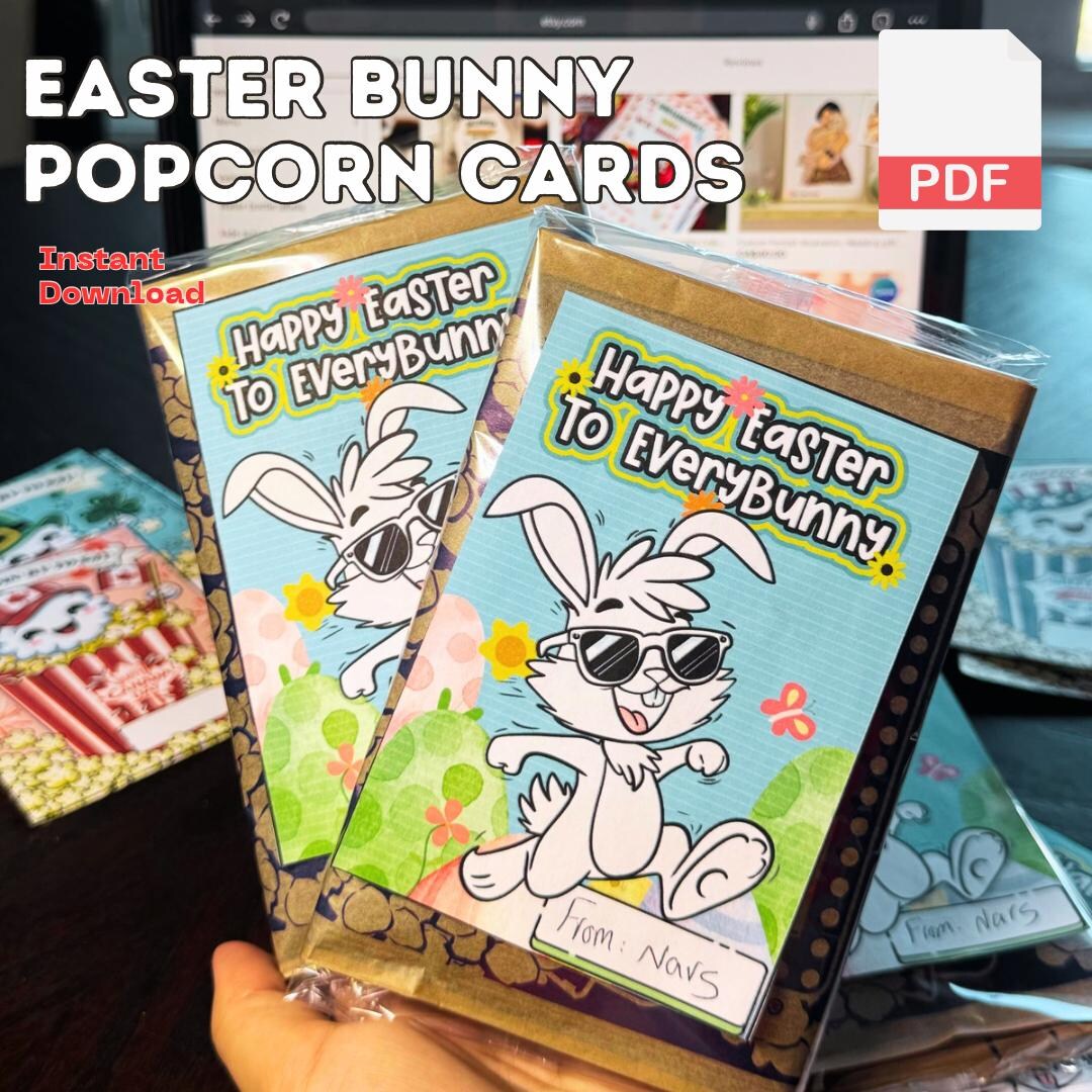 PRINTABLE Just POPPIN' BY to Say Happy Easter! Microwave Popcorn Tag ...