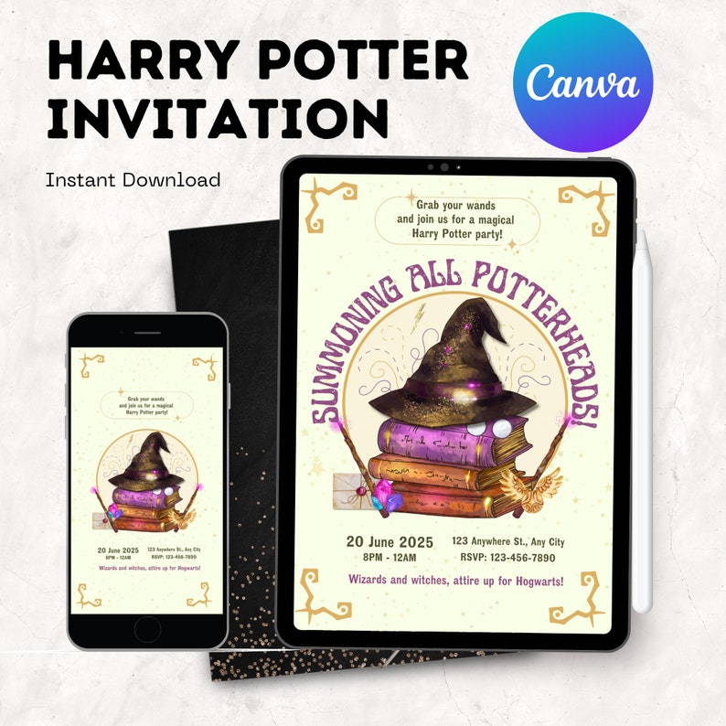 Editable Wizard Party Invitation Template, Magical Printable, and ...