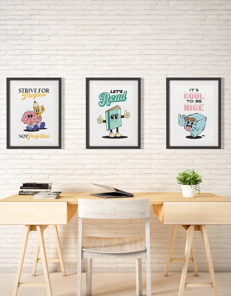 Illustrated Posters/prints for Teachers Classrooms With Classic Retro ...