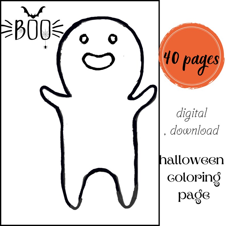 Cute Halloween Coloring Bundle Kawaii Spooky Coloring Pages - Etsy