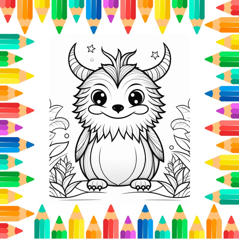 Monster Coloring Pages, Monster PDF, Monster Printables, Monster ...