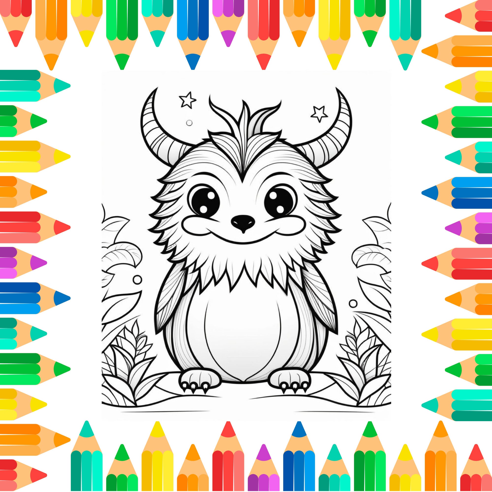 Monster Coloring Pages, Monster PDF, Monster Printables, Monster ...