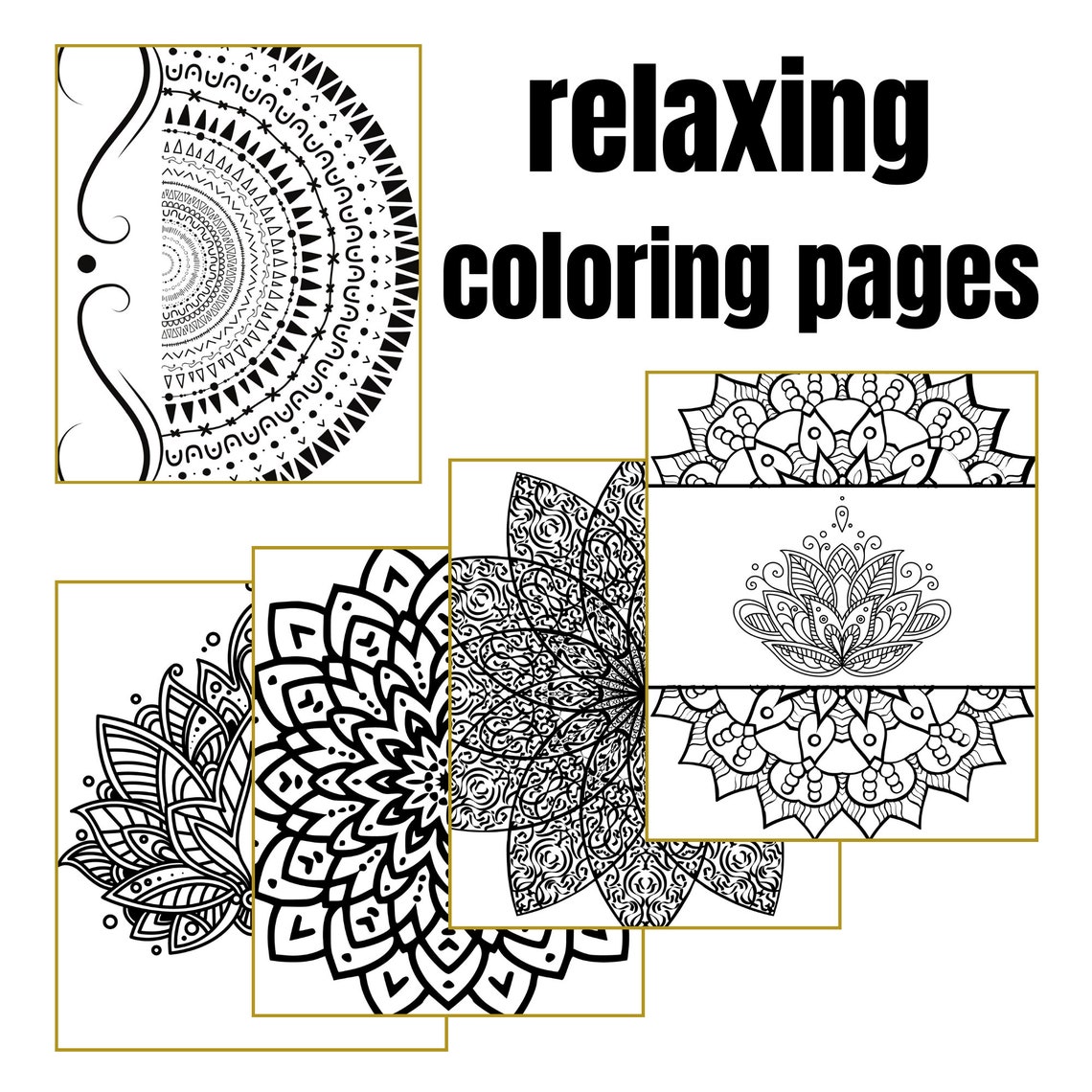 100 Mandala Coloring Pages, Printable, Jpg,pdf,simple Mandalas, Stress ...