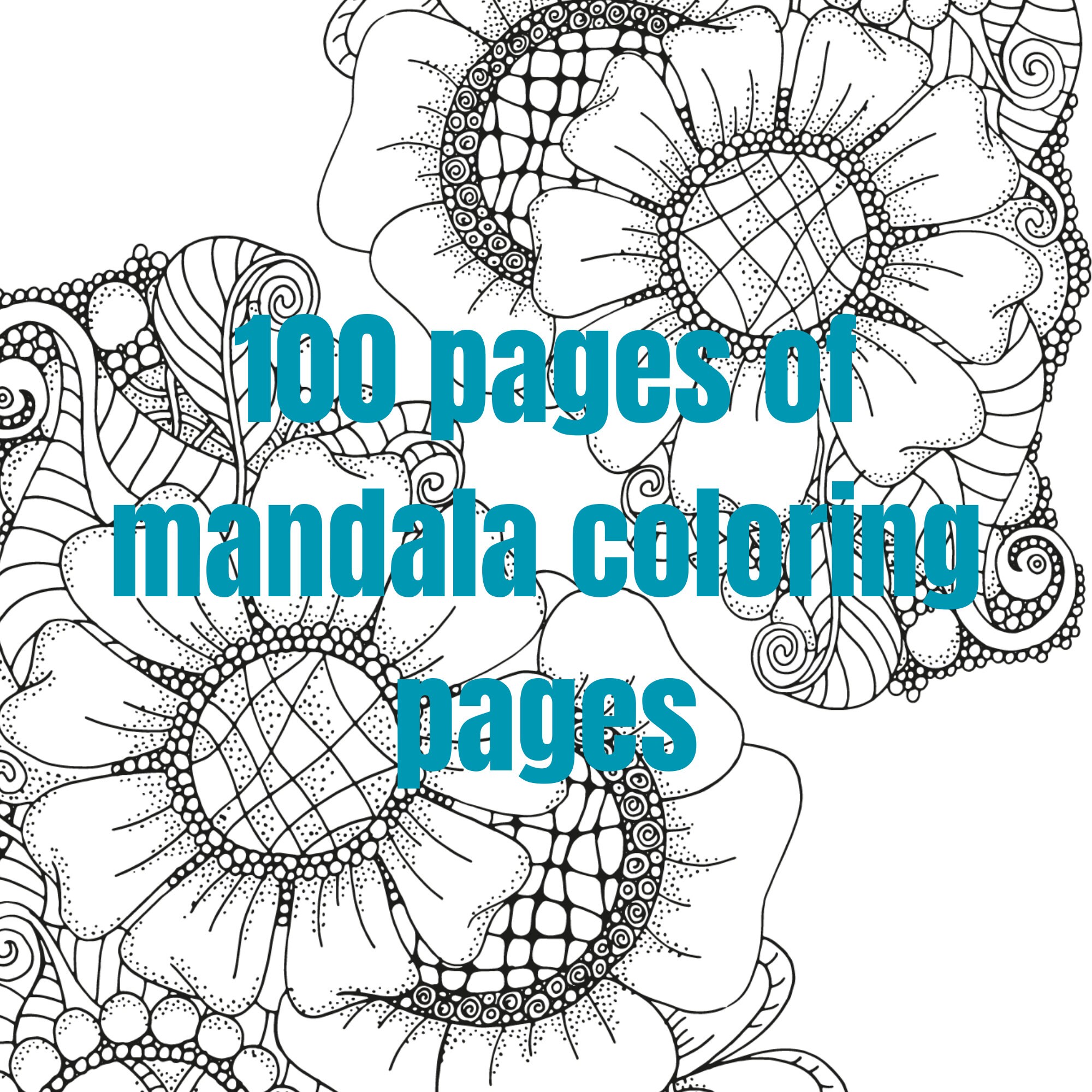 100 Mandala Coloring Pages, Printable, Jpg,pdf,simple Mandalas, Stress ...
