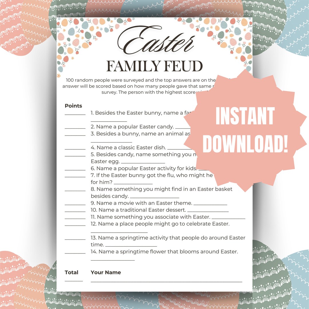 Easter Family Feud, Easter Group Game, Easter Group Game for Adults ...