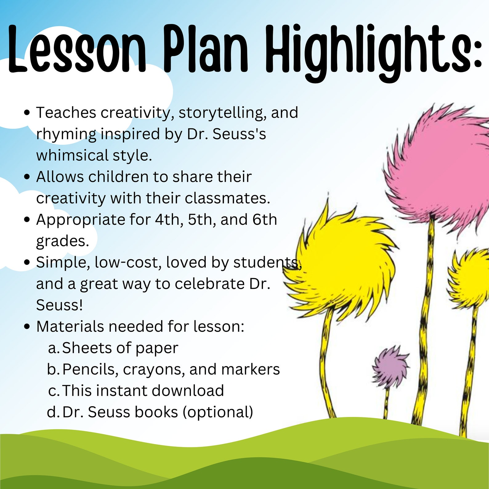 Dr. Seuss Classroom Activity, Dr. Seuss Lesson Plan, Dr. Seuss Activity ...