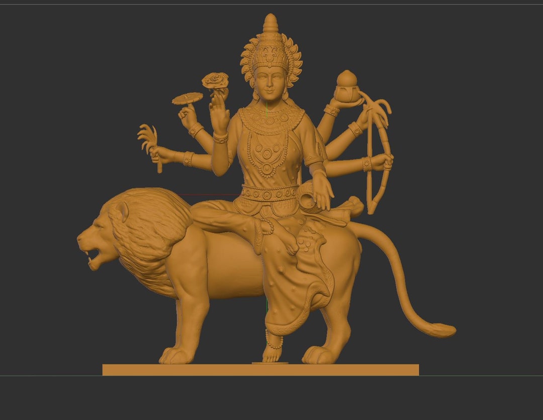 Maa Lakshmi Statue, Sitting on Lion , Goddess Dhana Laxmi Idol, Lakshmi ...