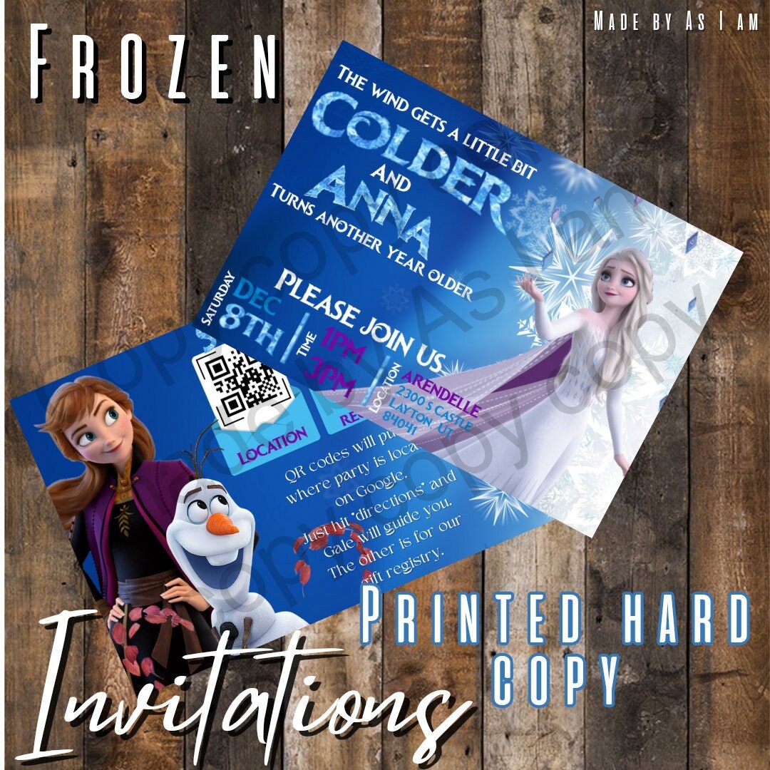 Frozen Birthday Invitations Cardstock - Etsy