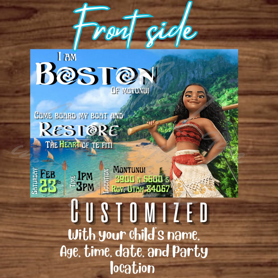 Invitaciones de cumpleaños de Moana plantilla digital - Etsy México