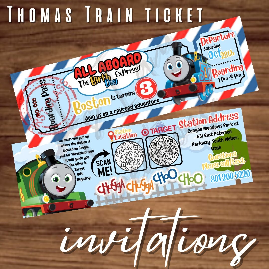 Thomas the Train Invitations digital Template - Etsy