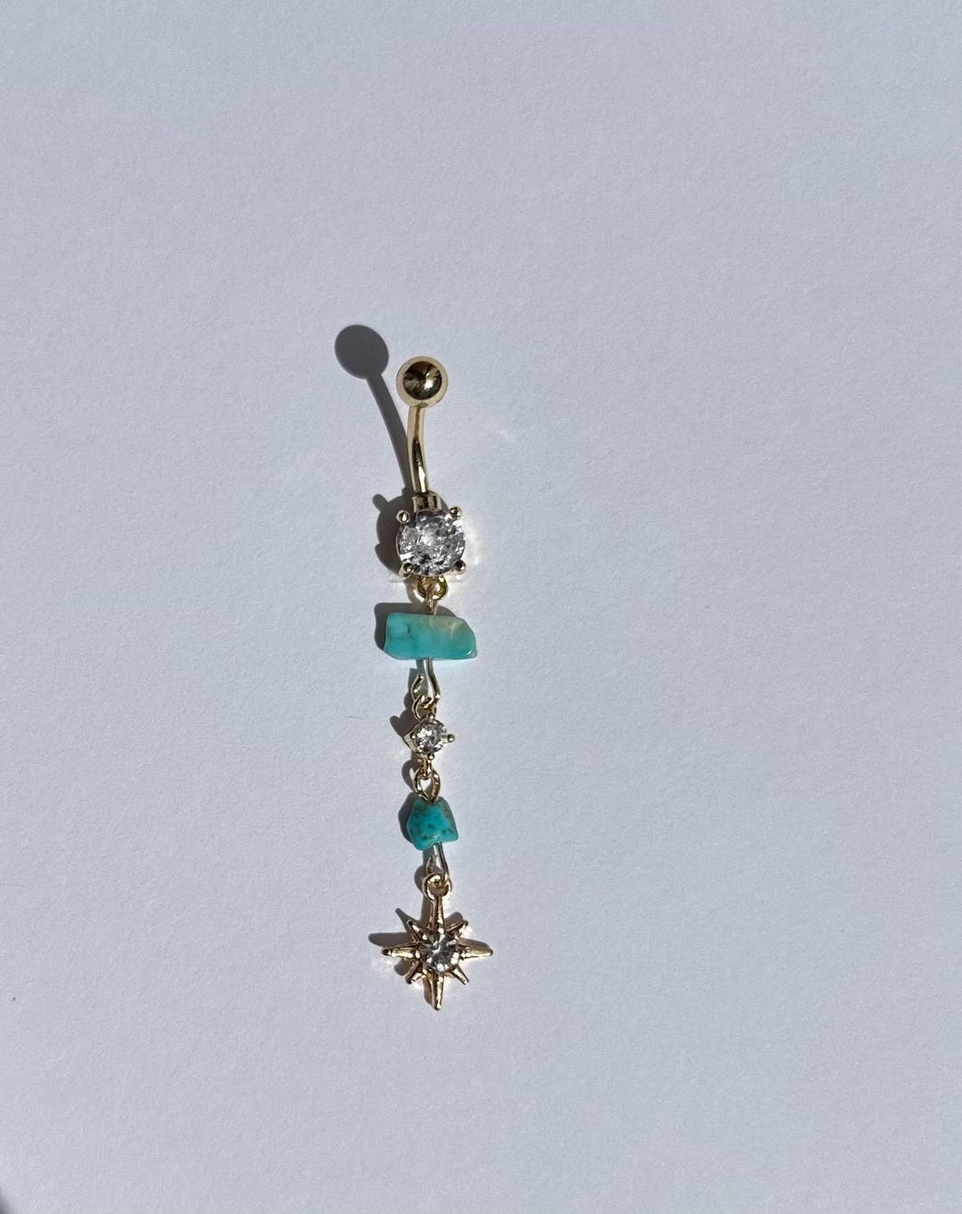 Turquoise Belly Ring | Gemstone Belly Ring | Crystal Belly Button Ring ...