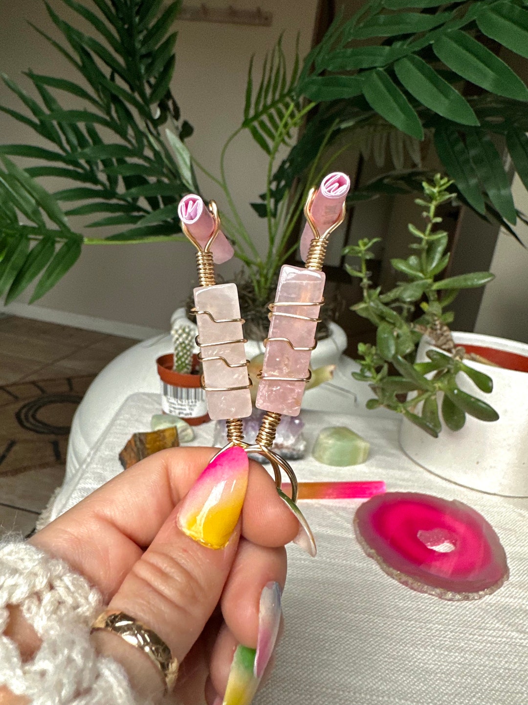 Rose Quartz Cigarette Holder | Gifts for Smokers | Rose Quartz - Etsy