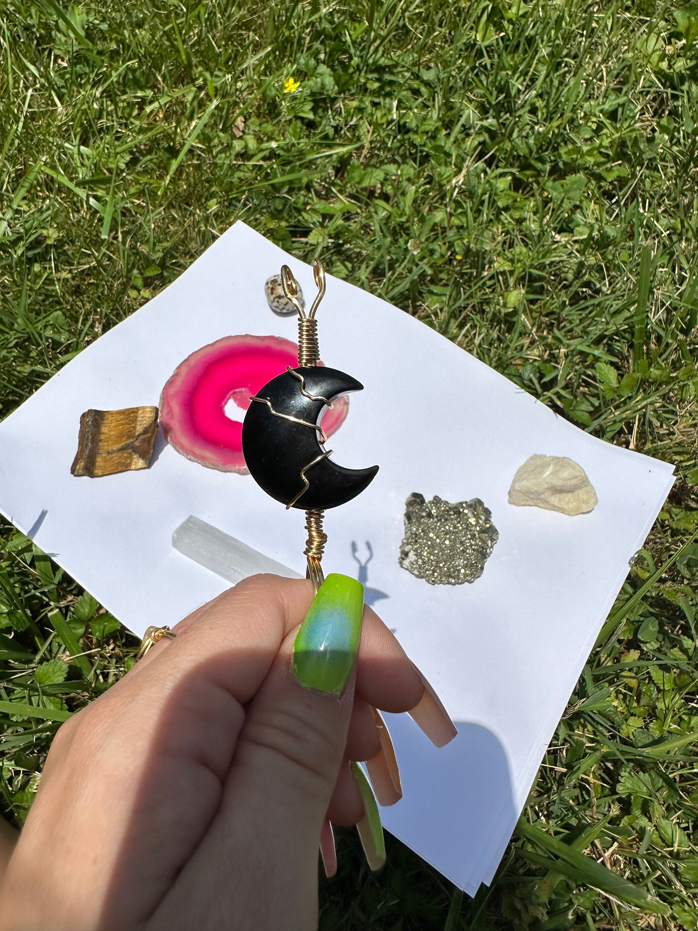 Crystal Moon Cigarette Holder Smoking Accessories Rose Quartz ...