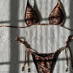 Tiger Print Tigers Eye Bikini Set - Etsy