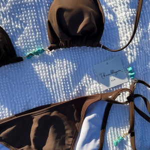 Turquoise Bikini Set | Aventurine Bikini Set | Brown and Turquoise ...