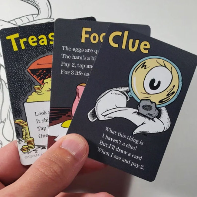 Whimsical Artifact Token Set for MTG Treasure Food Clue Proxy (foil ...