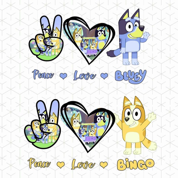 Peace Love Bluey Png - Etsy