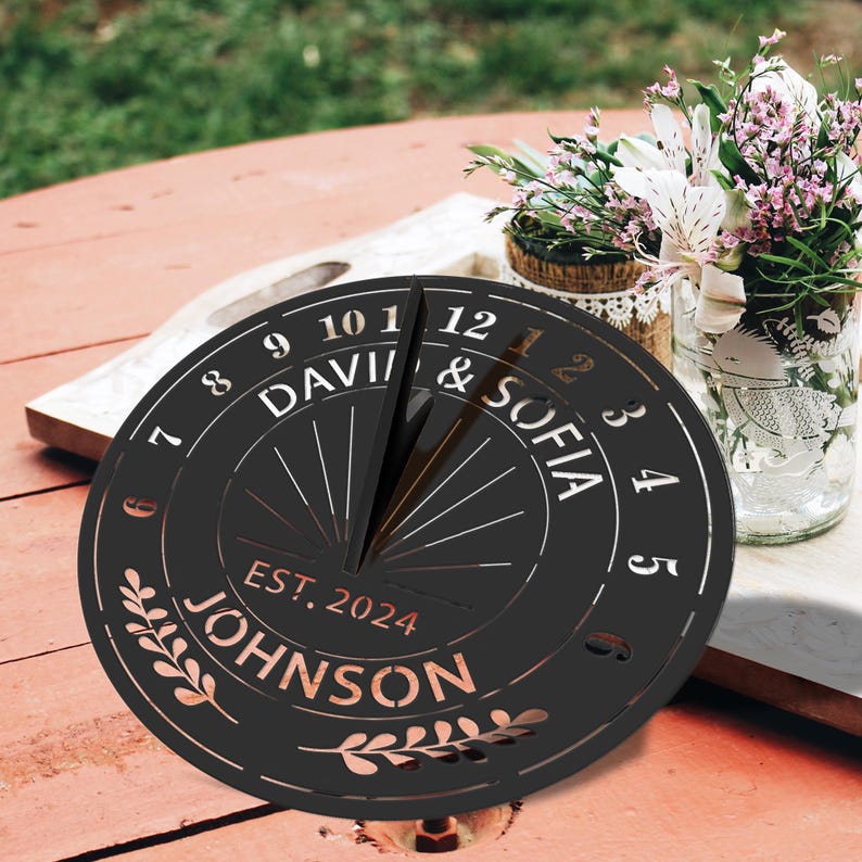 Custom Metal Sundial Personalized Outdoor Garden Decor Engraved ...